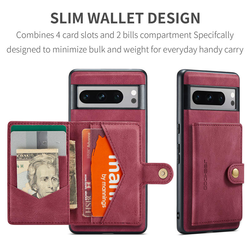 JEEHOOD Google Pixel 8 Pro 2-in-1 Magnetic Wallet Case