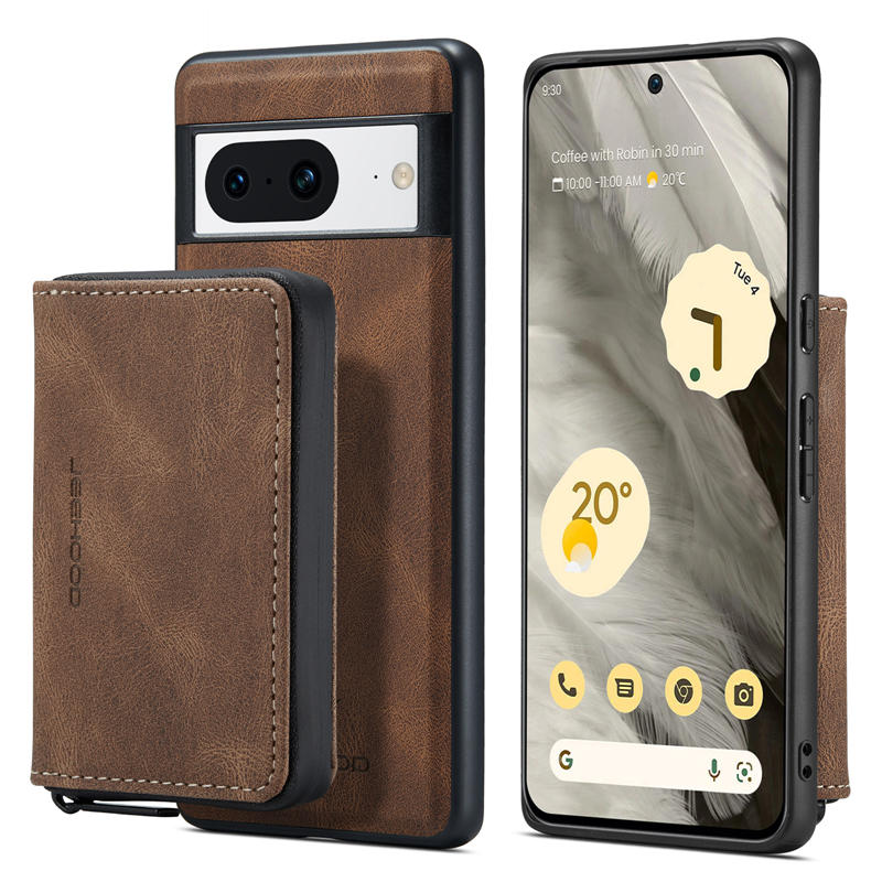 JEEHOOD Google Pixel 8A Detachable 2-in-1 Zipper Wallet Case
