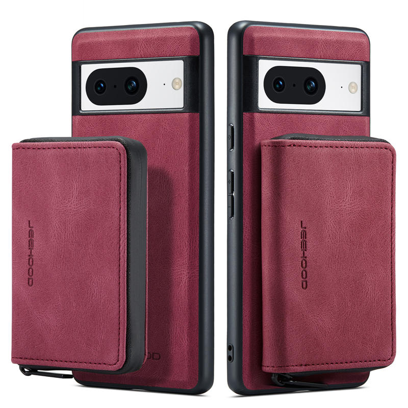 JEEHOOD Google Pixel 8A Detachable 2-in-1 Zipper Wallet Case