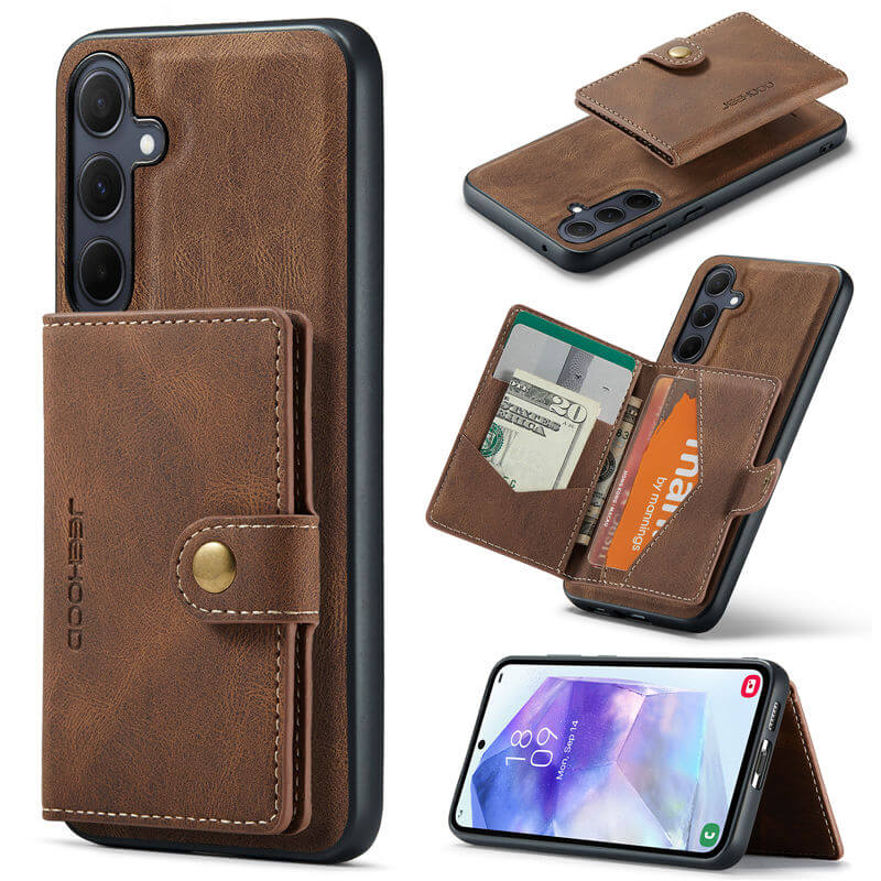 JEEHOOD Samsung Galaxy A55 2-in-1 Magnetic Wallet Case